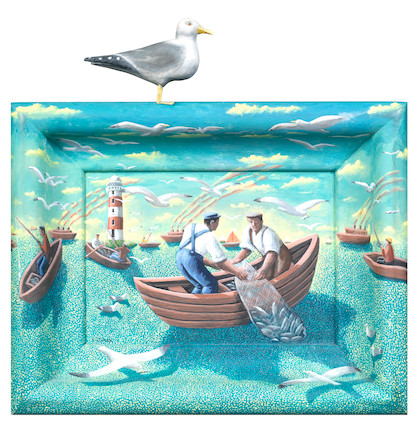 Bonhams : Pamela Jane Crook (British, born 1945) Fishers 41.5 x 51.5cm ...