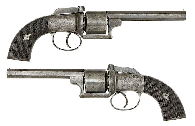 Bonhams : A Cased Pair Of 80-Bore Transitional Six-Shot Percussion ...