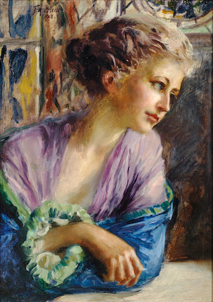Bonhams : Ferdinand Max Bredt (German, 1868-1921) Portrait of a young woman