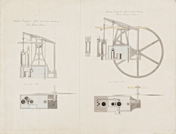 Bonhams : Portfolio of thirty-one engineering drawings, by the famous ...