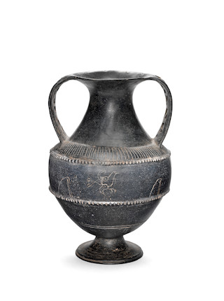 Bonhams : An Etruscan bucchero ware amphora