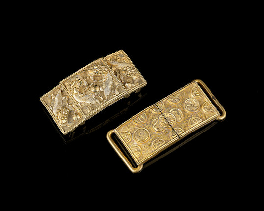 Bonhams : Two gilt-bronze belt clasps Qing Dynasty (4)