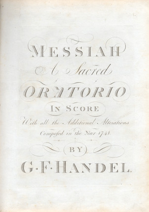 Bonhams : MUSIC - HANDEL HANDEL (GEORGE FREDERICK) Messiah. A Sacred ...