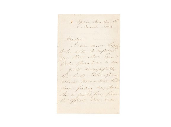 Bonhams : NIGHTINGALE (FLORENCE) Autograph letter signed (in great ...