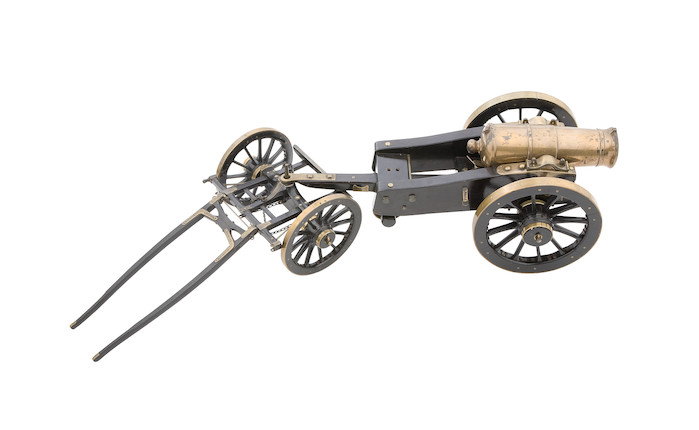 Bonhams : A Model Field Howitzer And Limber Of The Waterloo Period