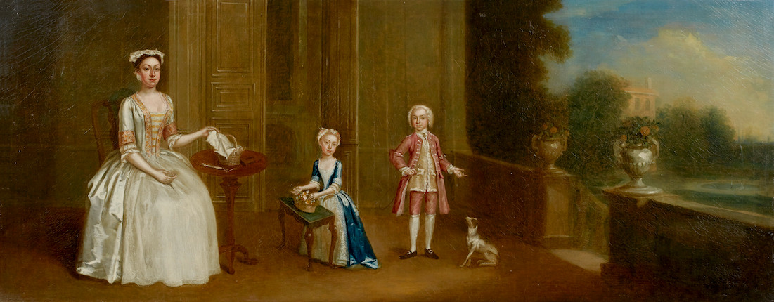 Bonhams : Charles Philips (London 1708-1747) Portrait of a family, full ...