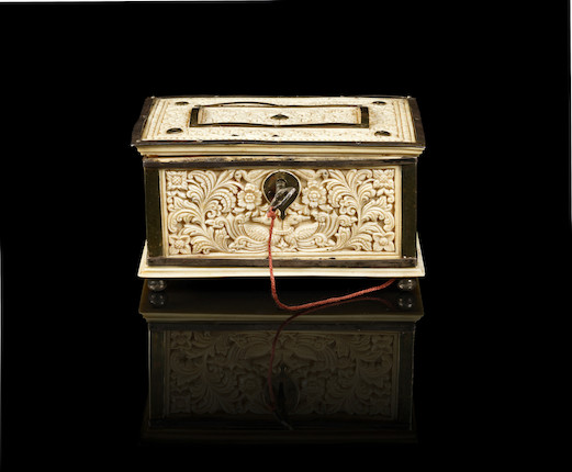 Bonhams : A small carved ivory casket Sri Lanka, circa 18th Century