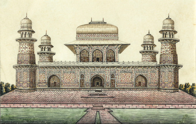 Bonhams : Three architectural views the Moti Masjid or Pearl Mosque ...