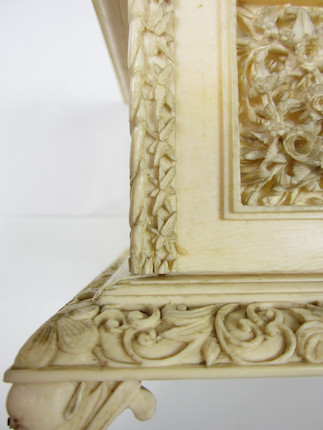 Bonhams : A carved ivory casket 19th century