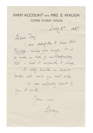Bonhams : WAUGH (EVELYN) Series of forty-two autograph letters and ...