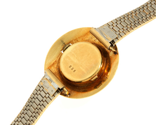 Bonhams : Jean Perret, Geneve. A lady's 18K gold and steel manual wind ...