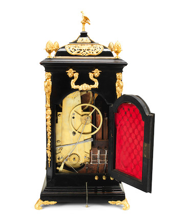 Bonhams : A fine and rare ebonised mid 18th century ten tune organ ...