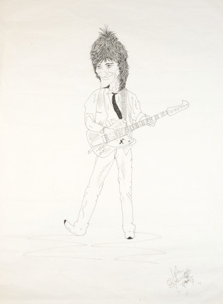 Bonhams : The Faces Two original drawings of Rod Stewart and Ronnie ...