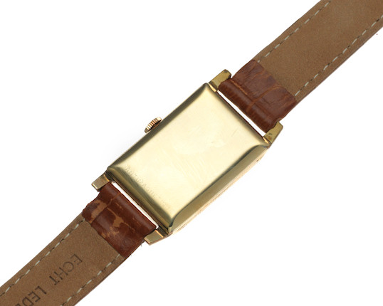 Bonhams : Tissot. A gold plated manual wind rectangular wristwatch