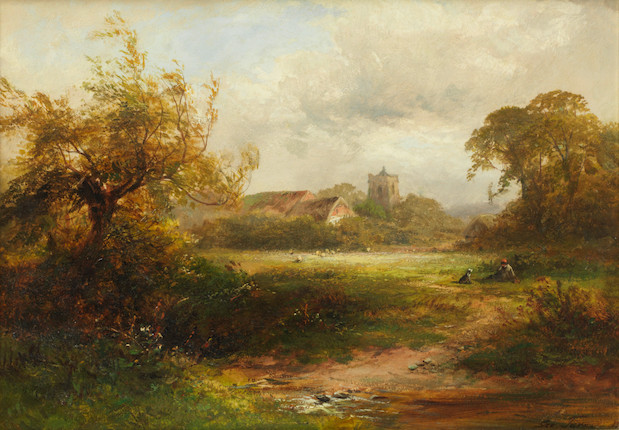 Bonhams : George Turner (British, 1843-1910) A shepherd and sheepdog ...