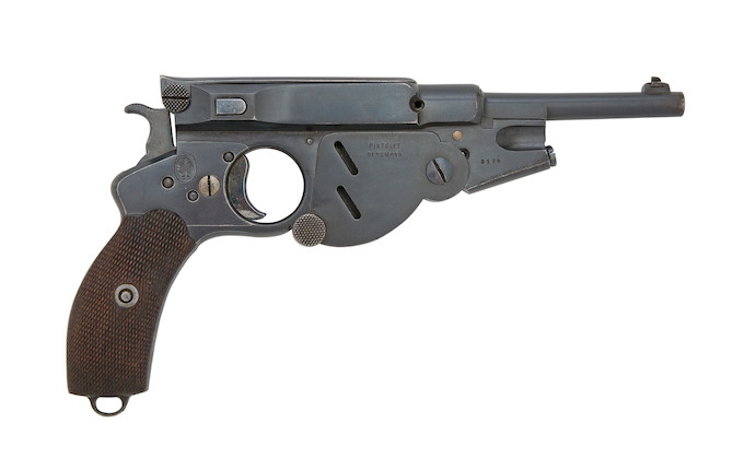 Bonhams : A Rare 6.5mm(Bergmann Rimmed) Bergmann No. 3/1896 Self ...