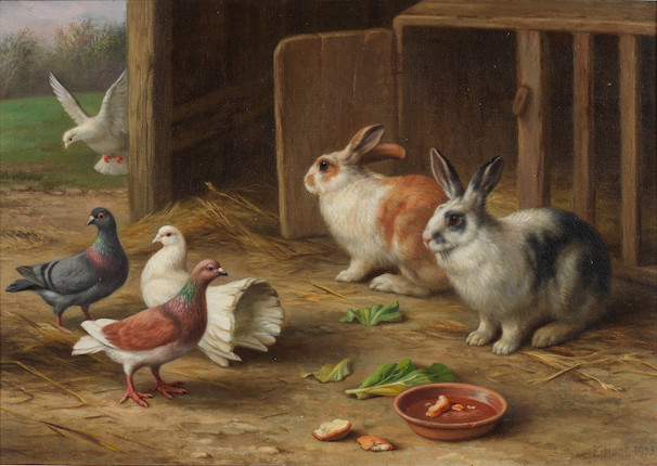 Bonhams : Edgar Hunt (British, 1876-1953) The final crumbs