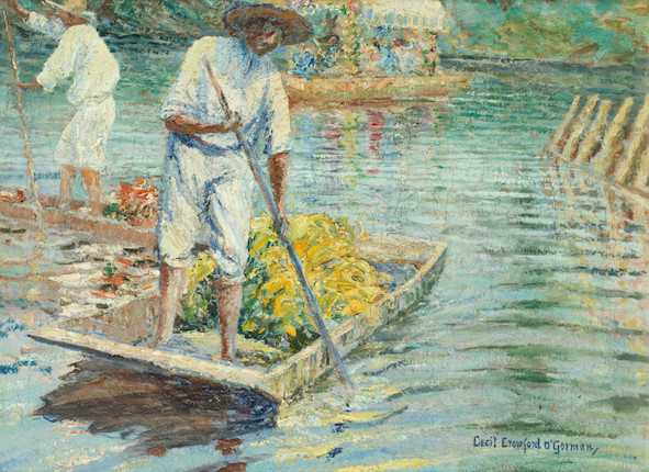 Bonhams : Cecil Crawford O'Gorman (Irish, 1874-1943) Floating flower ...