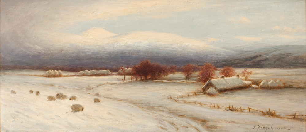 Bonhams : Joseph Farquharson RA (British, 1846-1935) Winter 26 x 58.5 ...