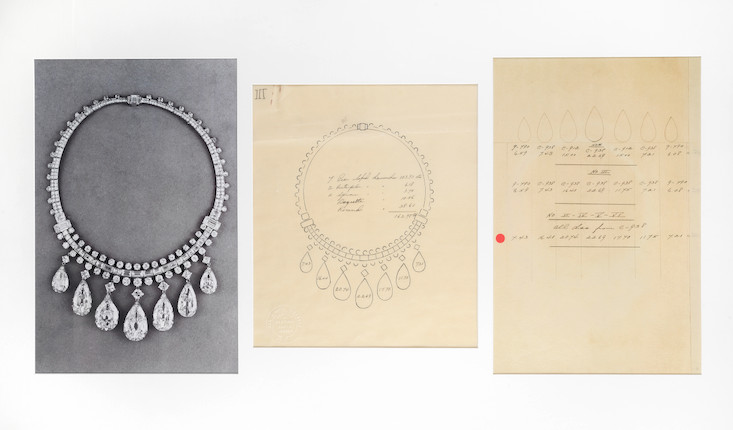 Bonhams : Three framed collections of Cartier design drawings (14)