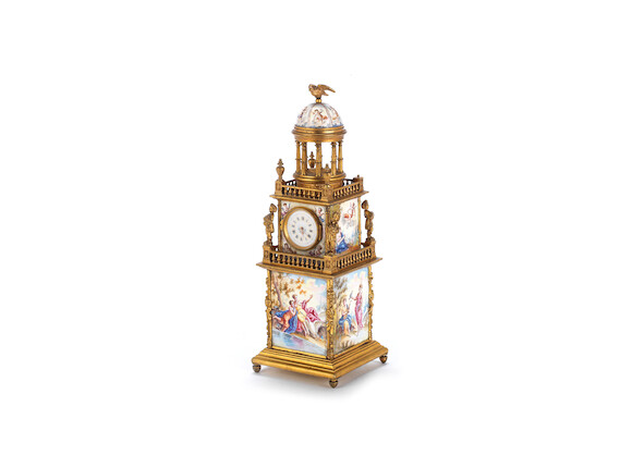Bonhams : A late 19th / early 20th century Viennese gilt metal mounted and enamelled boudoir ...