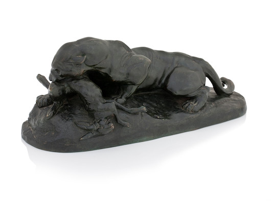 Bonhams : Antoine-Louis Barye (French, 1795-1875)Jaguar dévorant un ...