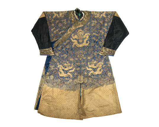 Bonhams : A blue ground dragon robe, jifu 19th-20th century