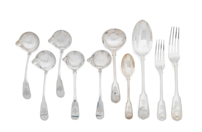Bonhams : A silver Fiddle, Thread & Shell pattern flatware service by ...