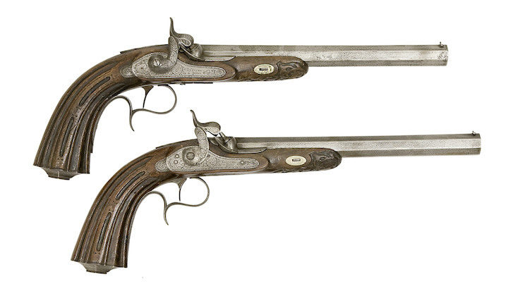 Bonhams : A Pair Of French 50-Bore Percussion Target Pistols (2)