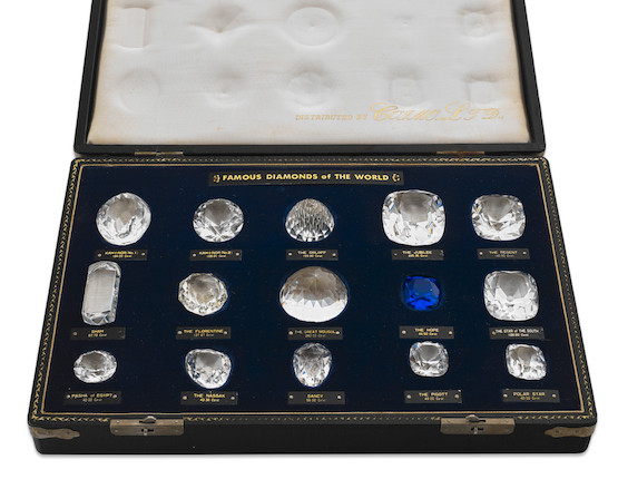 Bonhams : A set of glass replicas of historical diamonds