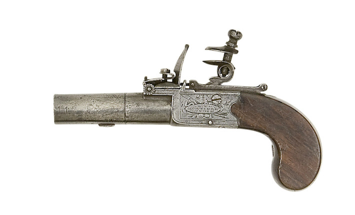 Bonhams : A 32-Bore Flintlock Box-Lock Pocket Pistol