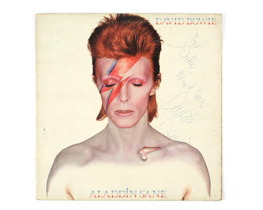 Bonhams : David Bowie an autographed 'Aladdin Sane' album cover, 1973,