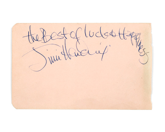 Bonhams : The Jimi Hendrix Experience Autographs of Jimi Hendrix and ...