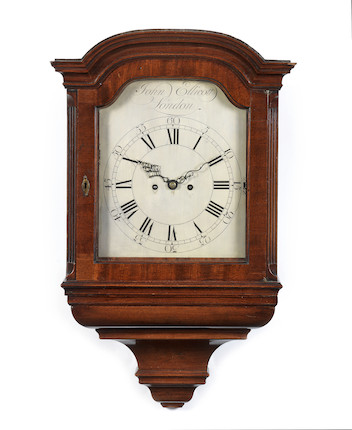 Bonhams : A fine and rare mid 18th century mahogany hooded wall clock ...