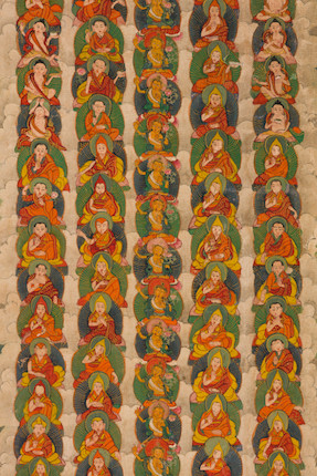 Bonhams : A thangka of Tsongkhapa and the Gelugpa Refuge Tree Tibet ...