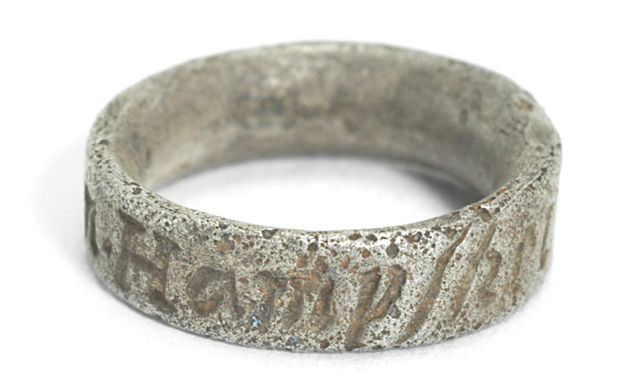 Bonhams : A 17th century small silver annular hawking ring / vervel ...