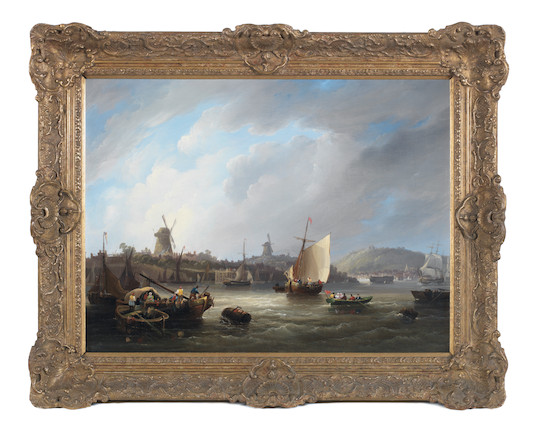 Bonhams : Frederick Calvert (British, c.1785 - 1844) A busy coastal scene