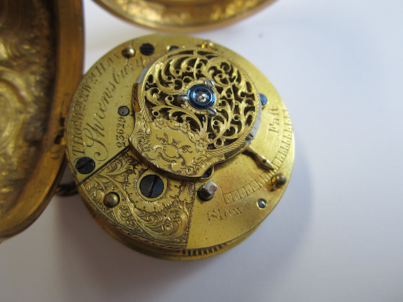 Bonhams : Thomas Hay, Shrewsbury. A gold verge key wind repoussé ...