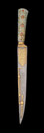 Bonhams : A Mughal gem-set jade-hilted dagger (kard) India, 18th/ 19th Century