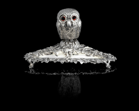 Bonhams : A novelty Victorian silver inkstand by Charles Thomas Fox ...