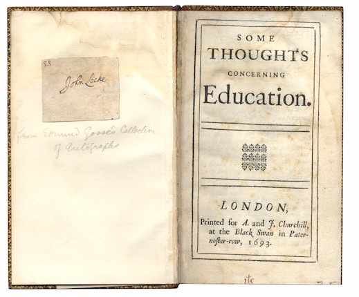 Bonhams : LOCKE (JOHN) Some Thoughts Concerning Education, FIRST ...