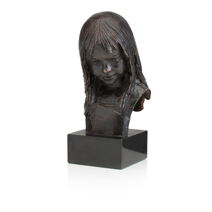 Bonhams : James Butler RA (British, born 1931)Bronze Bust of a child, 1963