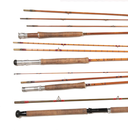 Bonhams : Two J S Sharpe Impregnated Scottie cane rods