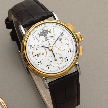 Bonhams : Ed. Heuer & Co. A stainless steel and gold manual wind ...