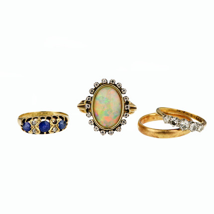 Bonhams : A collection of four rings