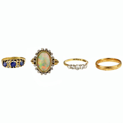 Bonhams : A collection of four rings