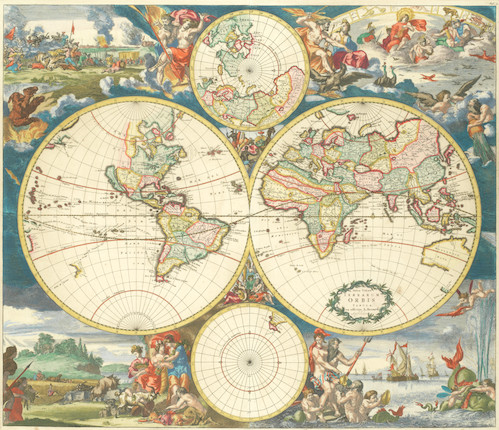 Bonhams : WORLD MAP DE WIT (FREDERICK) Nova totius terrarum orbis ...
