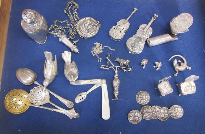 Bonhams : A collection of small silver items various dates and makers (25)