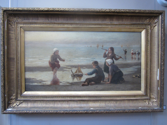 Bonhams : Henri Jacques Bource (Belgian, 1816-1899) A Collision on the ...