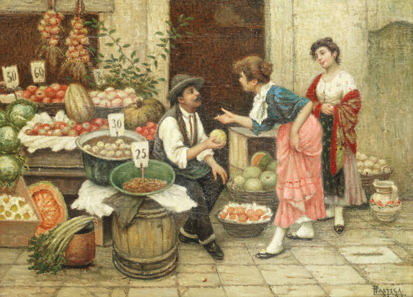 Bonhams : Luigi Pastega (Italian, 1858-1927) The fruit seller